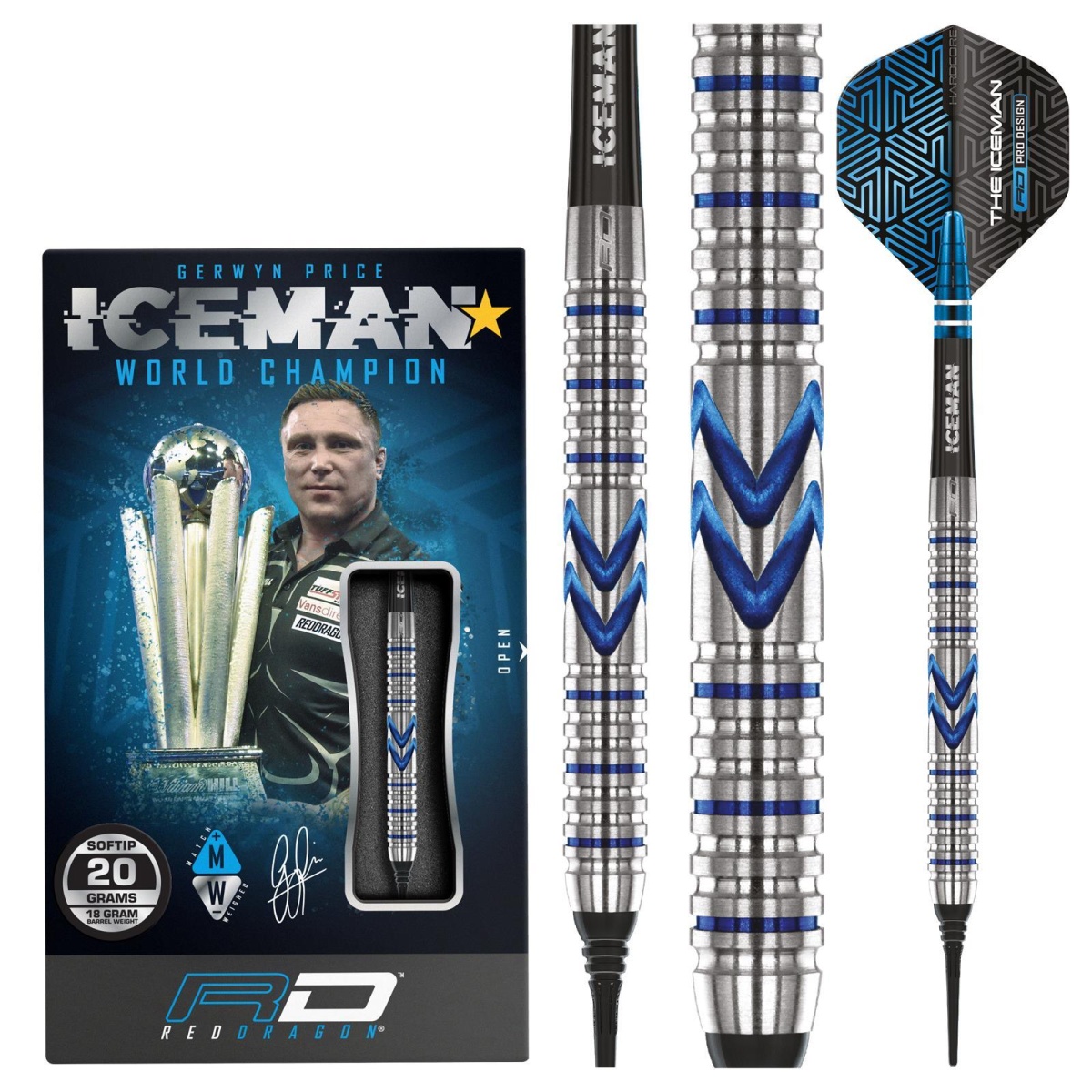 Darts | Red Dragon Softdarts Gerwyn Price Iceman Midnight Edition 20g ...